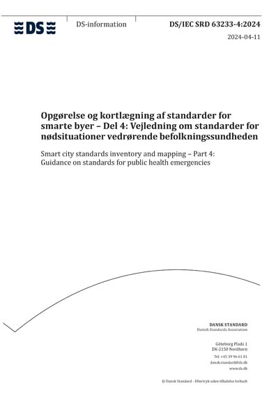 DS/IEC SRD 63233-4:2024 - Smart city standards inventory and mapping ...