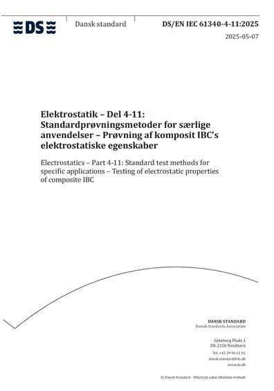 DS/EN IEC 61340-4-11:2025 - Electrostatics - Part 4-11: Standard test ...