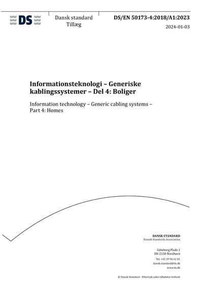 DS/EN 50173-4:2018/A1:2023 - Information technology - Generic cabling ...