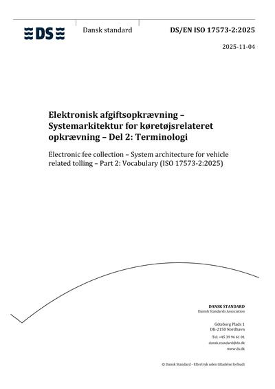 DS/EN ISO 17573-2:2025 - Electronic fee collection - System ...