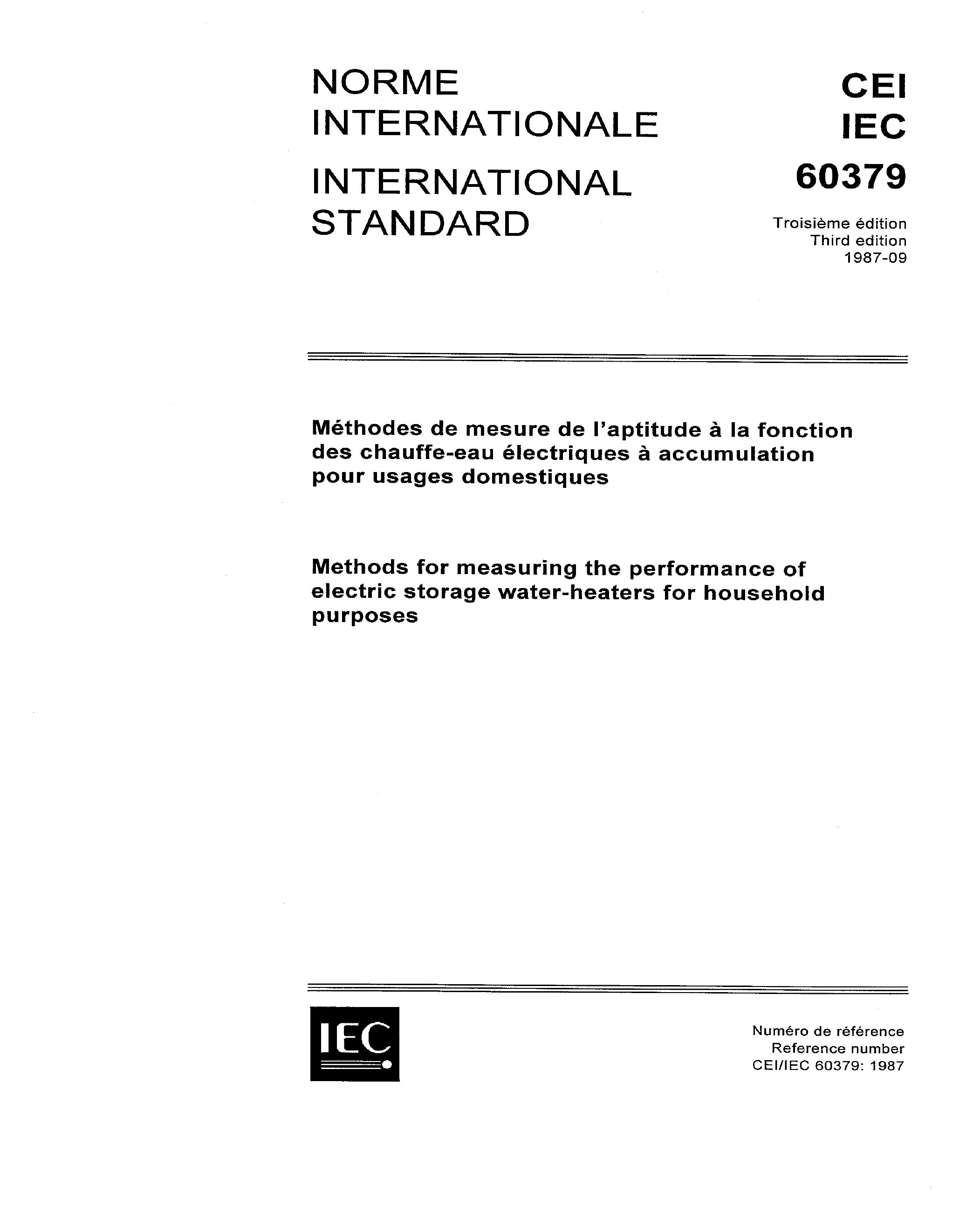 IEC 60379 Ed. 3.0 b:1986 - Methods for measuring the performance of ...