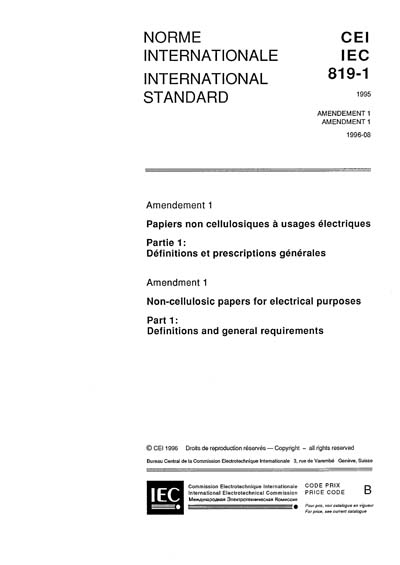 IEC 60819-1 Amd.1 Ed. 2.0 b:1996 - Amendment No. 1 to IEC 819-1