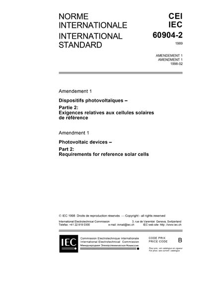 IEC 60904-2 Amd.1 Ed. 1.0 b:1998 - Amendment