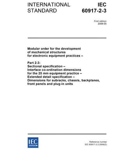 IEC 60917-2-3 Ed. 1.0 en:2006 - Modular order for the development of ...