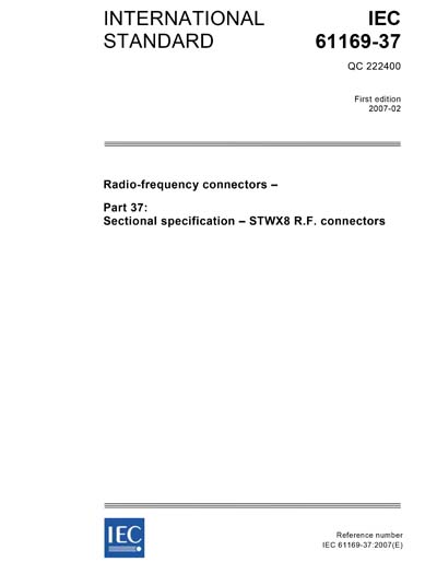 IEC 61169-37 Ed. 1.0 en:2007 - Radio-frequency connectors - Part 37 ...
