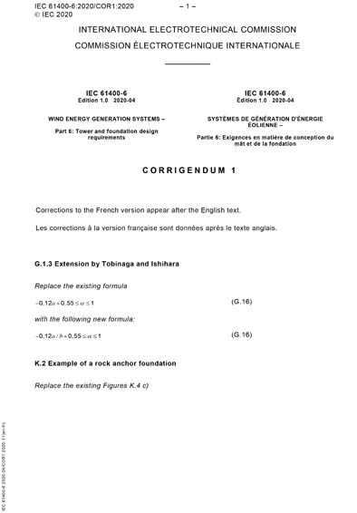 IEC 61400-6 Ed. 1.0 b cor.1:2020 - Corrigendum 1 - Wind energy ...