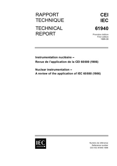 IEC 61940 TR3 Ed. 1.0 b:1998 - Nuclear instrumentation - A review of ...