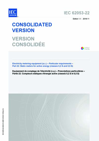 IEC 62053-22 Ed. 1.1 b:2016 - Electricity metering equipment (a.c ...