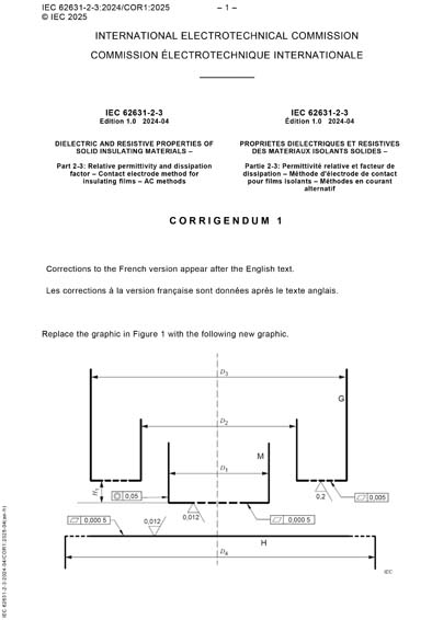IEC 62631-2-3 Ed. 1.0 b Cor.1:2025 - Corrigendum 1 - Dielectric and ...
