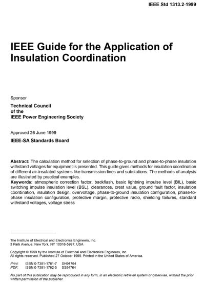 1313.2-1999 - Guide for the Application of Insulation Coordination