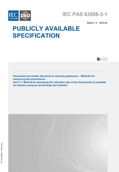 IEC/PAS 63086-3-1:2023 - Household and similar electrical air cleaning ...