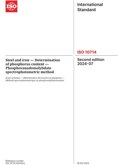 ISO 10714:2024 - Steel and iron - Determination of phosphorus content ...