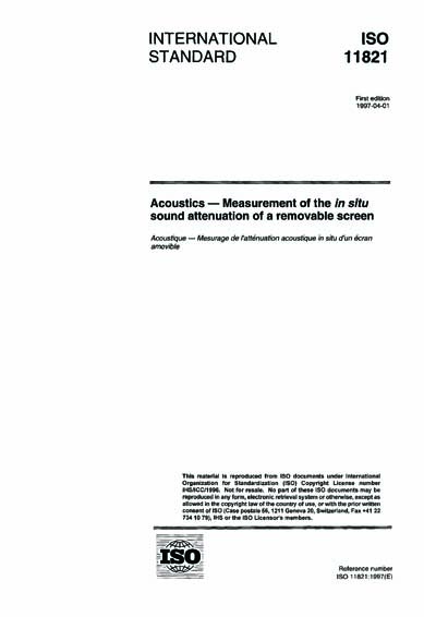 ISO 11821:1997 - Acoustics - Measurement of the in situ sound ...