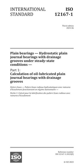 ISO 12167-1:2023 - Plain bearings - Hydrostatic plain journal bearings ...