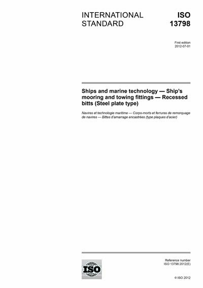 ISO 13798:2012 - Ships and marine technology - Ships mooring and towing ...