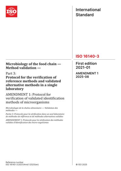 ISO 16140-3:2021/Amd1:2025 - - Amendment 1: Microbiology of the food ...