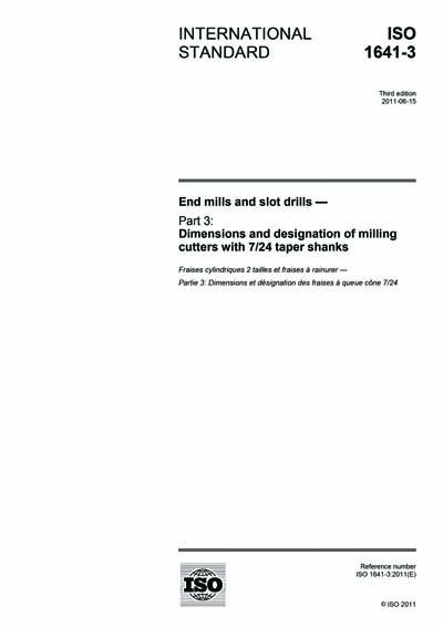 ISO 1641-3:2011 - End mills and slot drills - Part 3: Dimensions and ...
