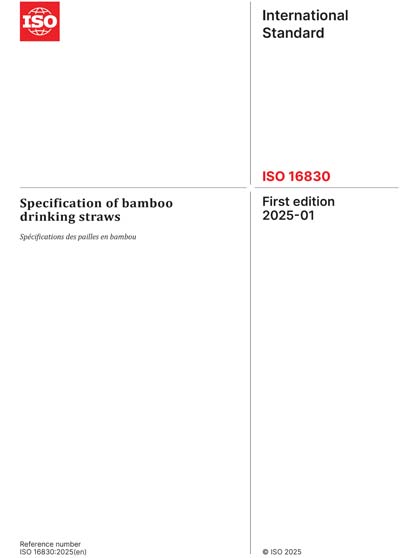 ISO 16830:2025 - Specification of bamboo drinking straws
