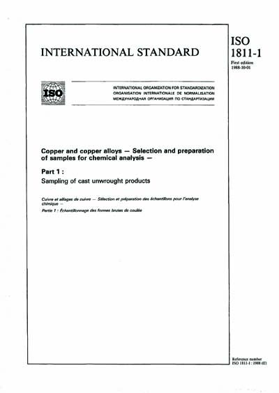 ISO 1811-1:1988 - Copper and copper alloys - Selection and preparation ...