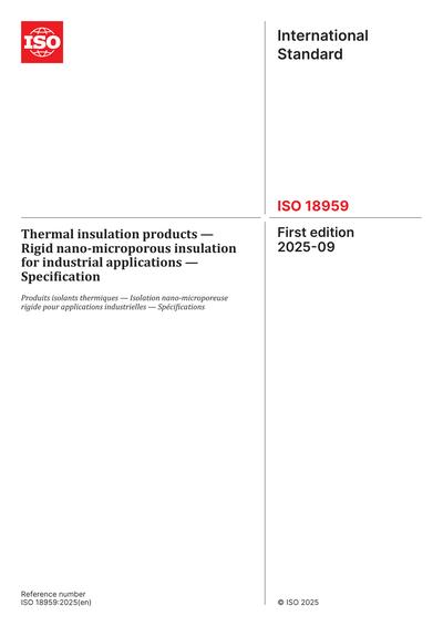 ISO 18959:2025 - Thermal insulation products - Rigid nano-microporous ...