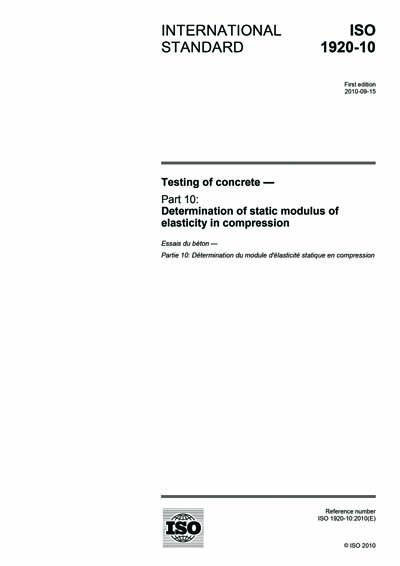 ISO 1920-10:2010 - Testing of concrete - Part 10: Determination of ...