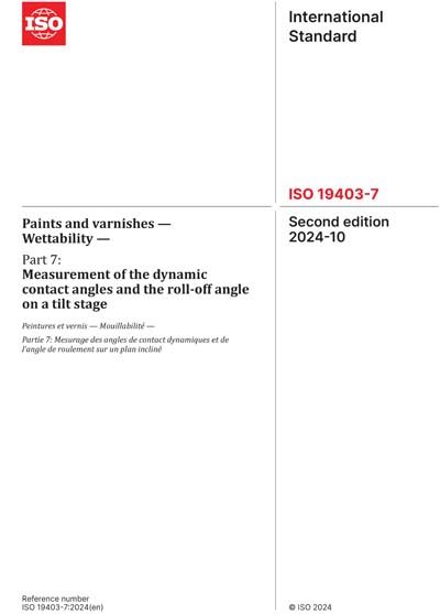 ISO 19403-7:2024 - Paints and varnishes - Wettability - Part 7 ...