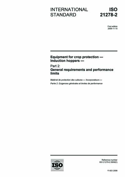 ISO 21278-2:2008 - Equipment for crop protection - Induction hoppers ...