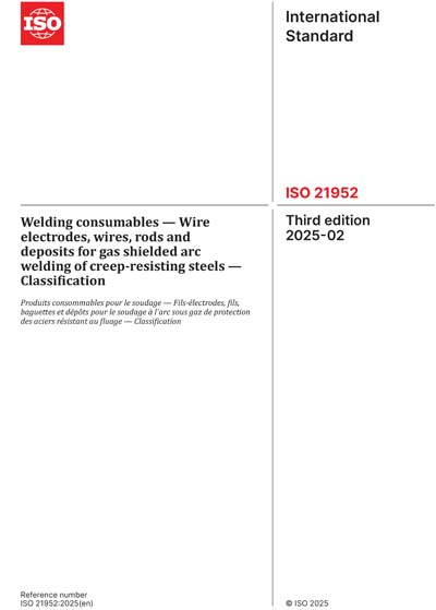 ISO 21952:2025 - Welding consumables - Wire electrodes, wires, rods and ...