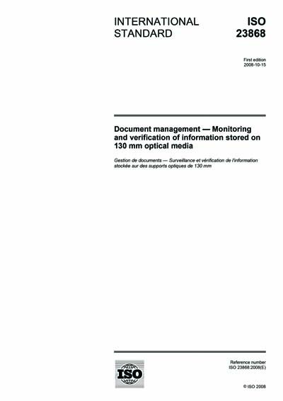ISO 23868:2008 - Document management - Monitoring and verification of ...
