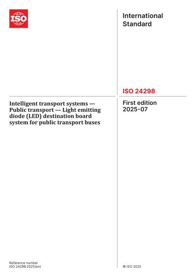 ISO 24298:2025 - Intelligent transport systems - Public transport ...