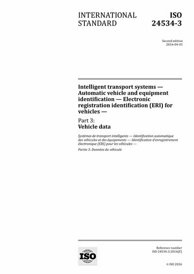 ISO 24534-3:2016 - Intelligent transport systems - Automatic vehicle ...