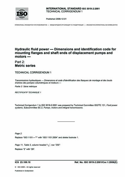 ISO 3019-2/Cor1:2006 - Hydraulic fluid power - Positive displacement ...