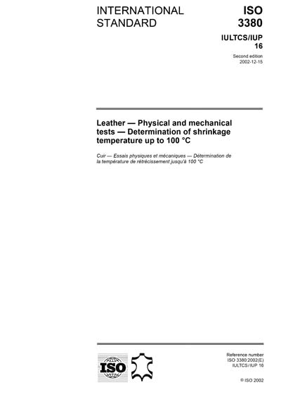 ISO 3380:2002 - Leather - Physical and mechanical tests - Determination ...