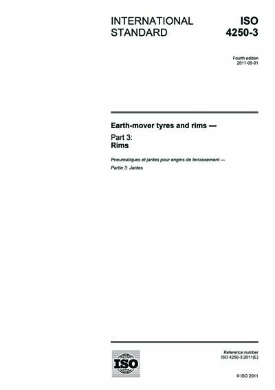 ISO 4250-3:2011 - Earth-mover tyres and rims - Part 3: Rims