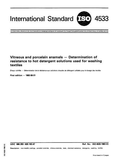 ISO 4533:1983 - Vitreous and porcelain enamels - Determination of ...