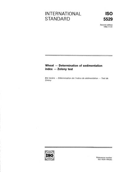 ISO 5529:1992 - Wheat -- Determination of sedimentation index -- Zeleny ...