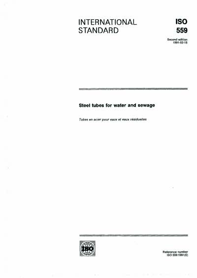 ISO 559:1991 - Steel tubes for water and sewage