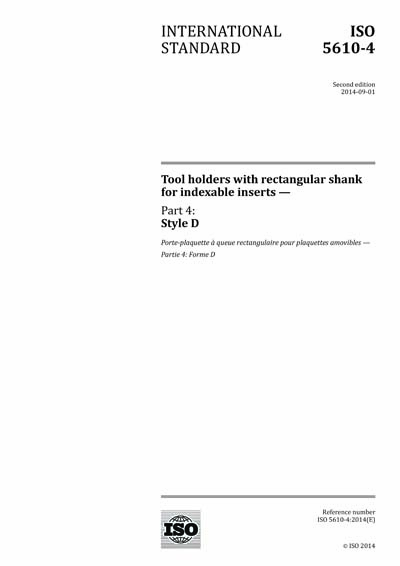 ISO 5610-4:2014 - Tool holders with rectangular shank for indexable ...