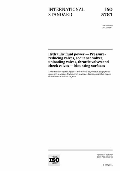 ISO 5781:2016 - Hydraulic fluid power - Pressure-reducing valves ...