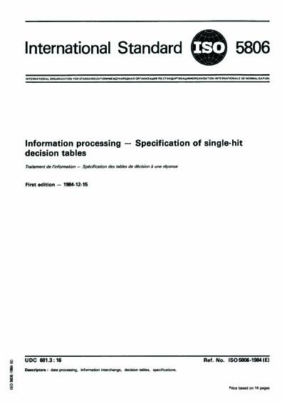 ISO 5806:1984 - Information processing - Specification of single-hit ...
