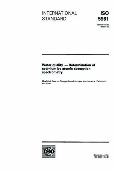 ISO 5961:1994 - Water quality - Determination of cadmium by atomic ...