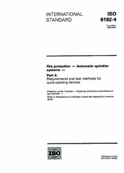 ISO 6182-4:1993 - Fire protection - Automatic sprinkler systems - Part ...