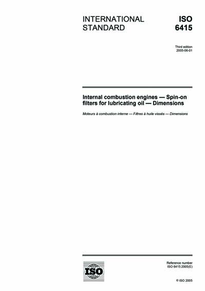 ISO 6415:2005 - Internal combustion engines - Spin-on filters for ...