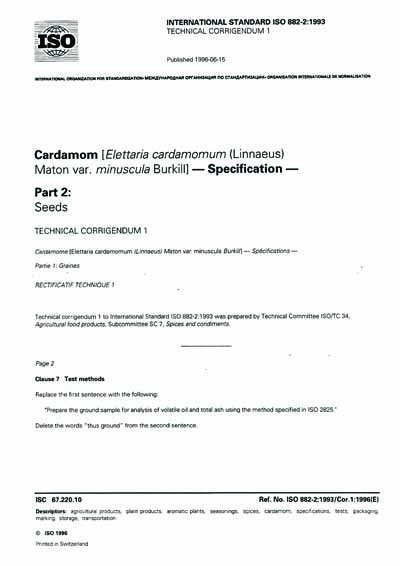 ISO 882-2/Cor1:1996 - Corrigendum