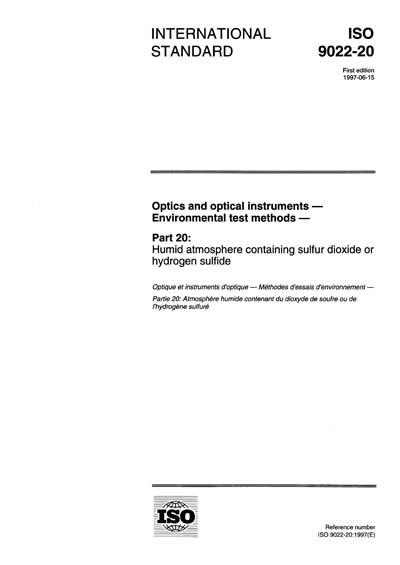 ISO 9022-20:1997 - Optics and optical instruments -- Environmental test ...