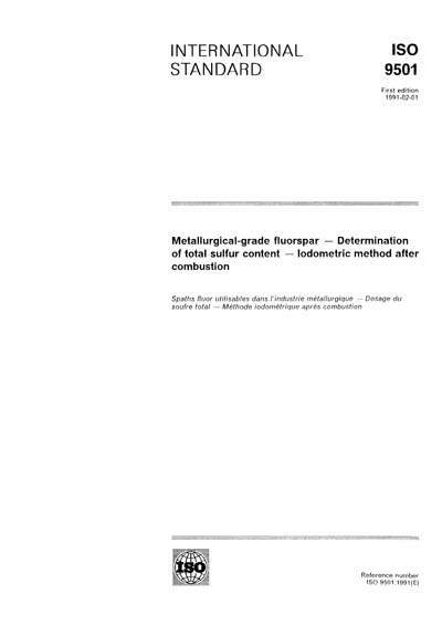 ISO 9501:1991 - Metallurgical-grade fluorspar -- Determination of total ...