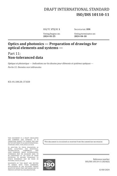 ISO/DIS 10110-11:2024 - Optics and photonics - Preparation of drawings ...