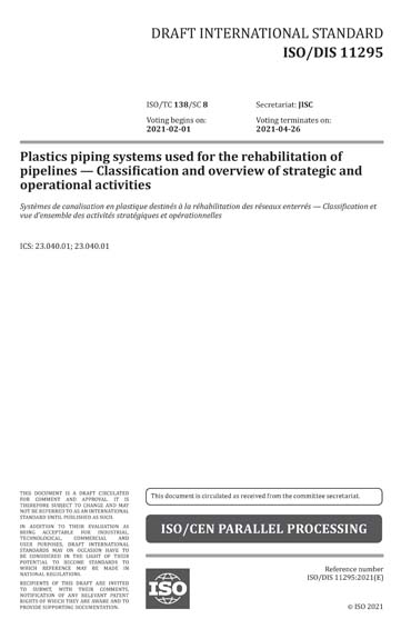 ISO/DIS 11295:2021 - Plastics piping systems used for the ...
