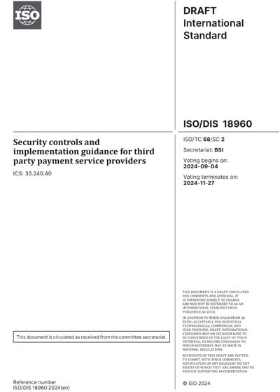 ISO/DIS 18960:2024 - Security controls and implementation guidance for ...
