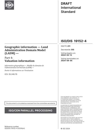 ISO/DIS 19152-4:2024 - Geographic information - Land Administration ...